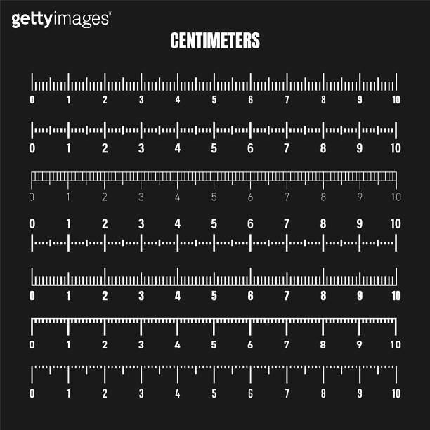Realistic white centimeter scale for measuring length or height ...