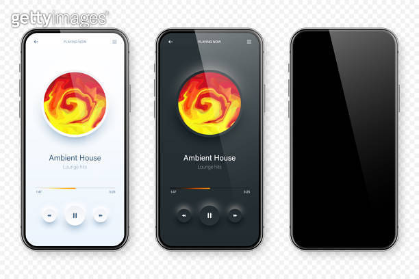 Online audio player user interface, smartphone app UI design. Music ...