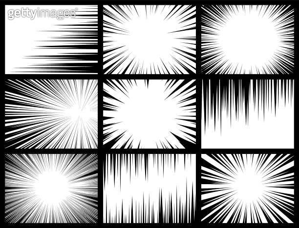 Comic book radial rays, lines. Comics background with motion, speed ...