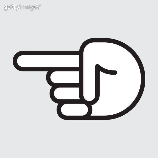 Hand Icon with White Fill - Editable Stroke 이미지 (1776871174) - 게티이미지뱅크