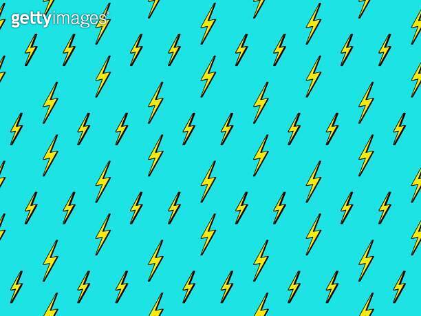 Lightning pattern. Retro abstract seamless print of fast energy bolt ...