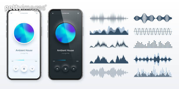 Online audio player user interface, smartphone app UI design. Music ...