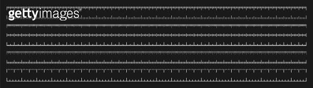 Various measurement scales with divisions. Realistic white scale for ...