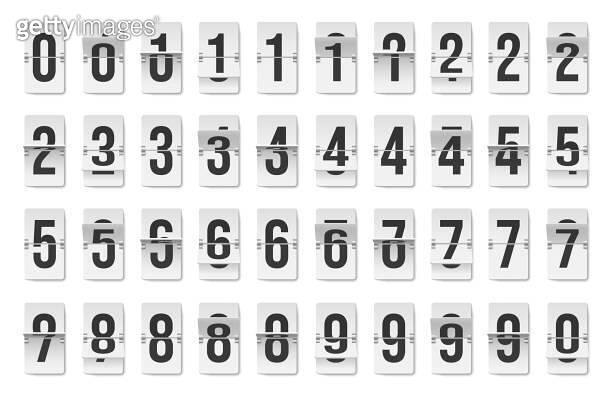 2302.m10.i015.n019.S.c15.1440128171 Flip clock number set. Board with ...