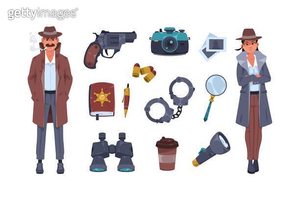 2302.m10.i022.n003.S.c15.363782117 Detective equipment. Cartoon police ...