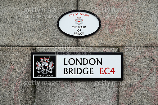 The Ward of Bridge and London Bridge street signs in London, England ...
