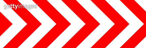 Unidirectional hazard markings road sign seamless pattern in red and ...
