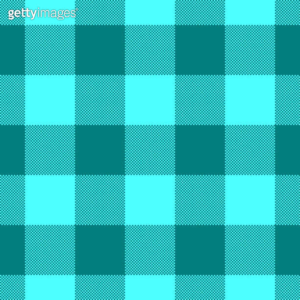 Cyan color tartan check plaid seamless pattern, pixel plaid, checkered ...