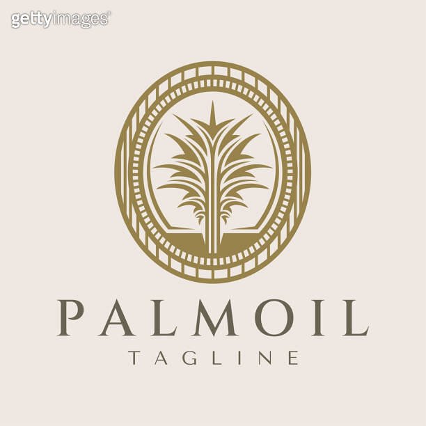 Elegance abstract line palm oil tree logo design. Luxury nature palm ...