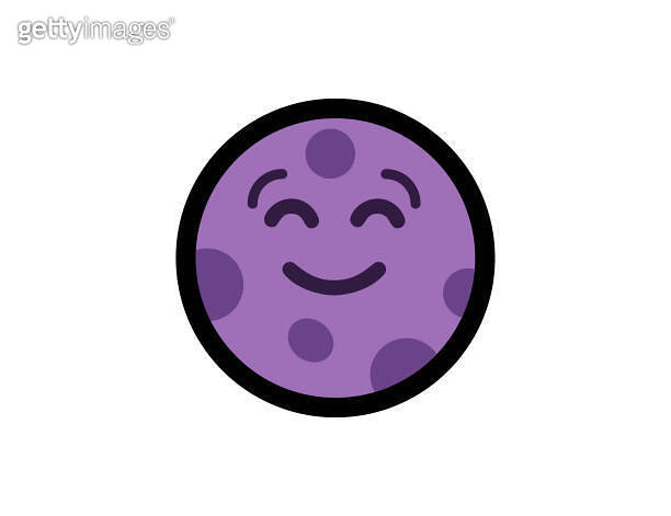 Full moon face vector icon on white background. Moon face emoji ...