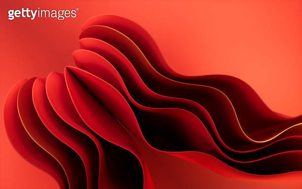 Abstract red curve geometry background, 3d rendering. 이미지 (1671201661) - 게티이미지뱅크