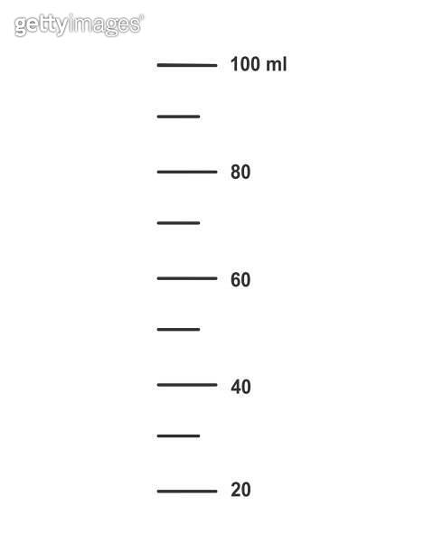 Scale with 100 ml liquid volume for measuring cups to preparing cooking ...