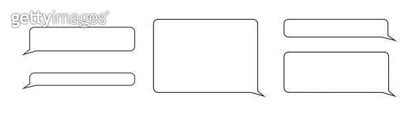 Set of outline message bubble. Empty chat frames isolated on white ...