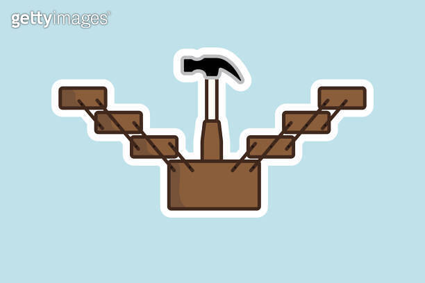 Mechanic Repairing Tool Box Sticker vector illustration. Mechanic and ...