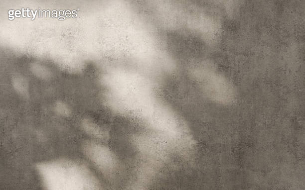 Beautiful texture of gray eroded concrete wall with soft foliage ...