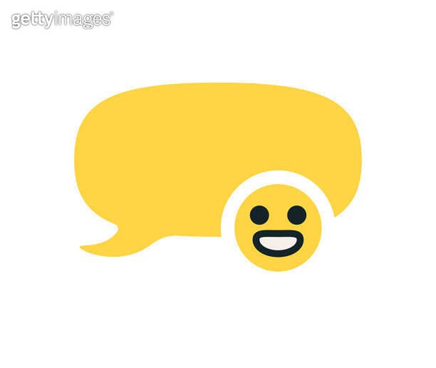 Emoticon reaction on speech bubble 이미지 (1541686322) - 게티이미지뱅크