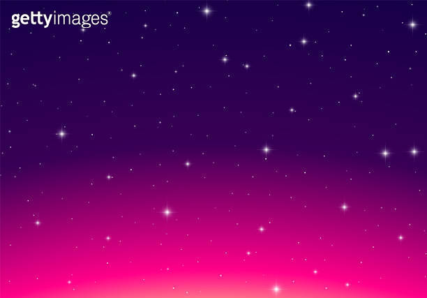 Stars in the sky on the sunrise or sundown. Abstract background with ...