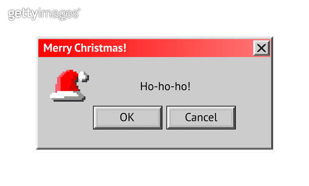 Merry Christmas themed dialogue box with Santa red hat. Abstract ...