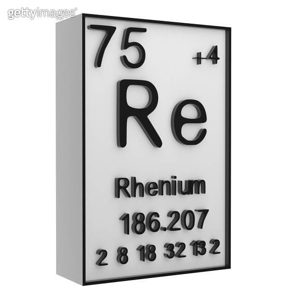 Rhenium,Phosphorus on the periodic table of the elements on white ...