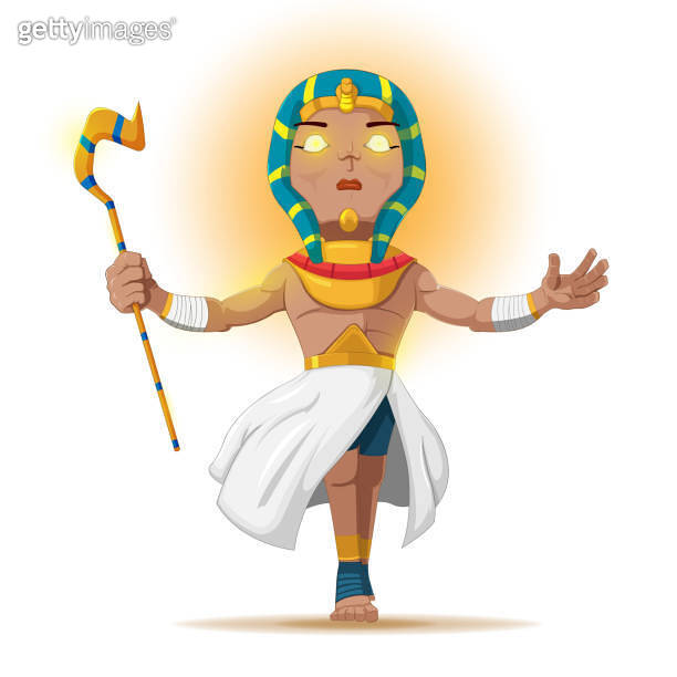 King Pharaoh Cartoon Characters Stand Pose Vector 이미지 (1578214811) - 게티 ...
