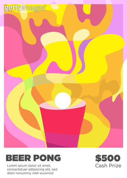 abstract style beer pong poster template vector illustration ...
