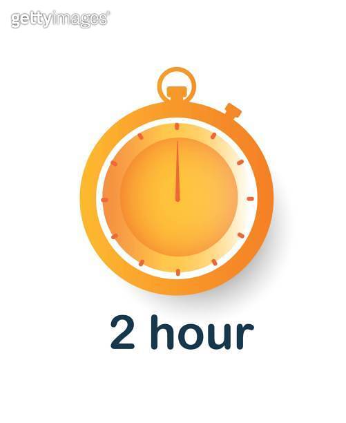 2 hours clock icon 이미지 (1454825270) - 게티이미지뱅크