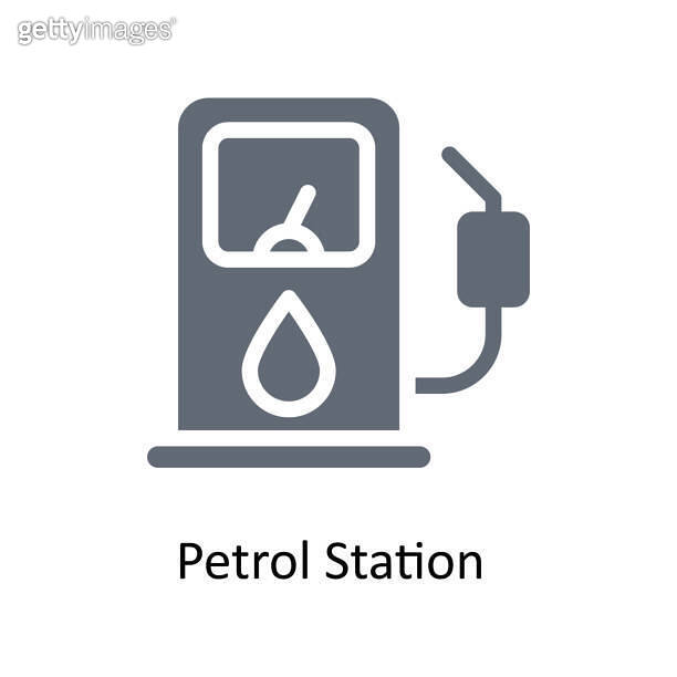 Petrol Station Vector Solid Icons. Simple stock illustration stock 이미지 ...