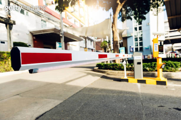 Car park automatic entry system. Security system for building access ...