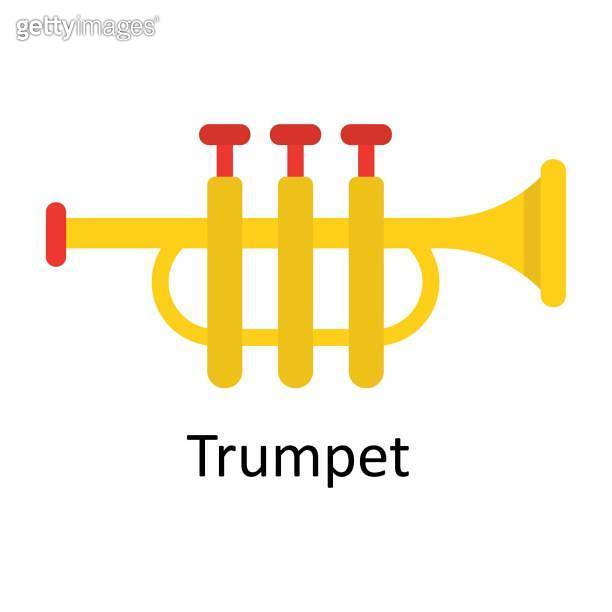Trumpet vector Flat Icon Design illustration. Symbol on White ...