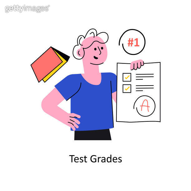 Test Grades vector Filled outline Design illustration. Symbol on White ...