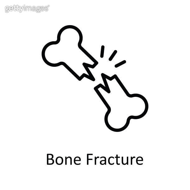 Bone Fracture Vector outline Icon Design illustration. Medical and ...