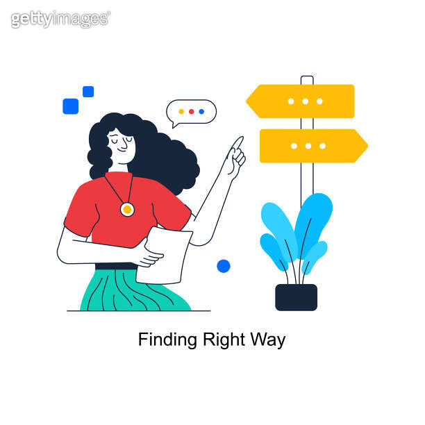 Finding Right Way abstract concept vector in a flat style stock ...