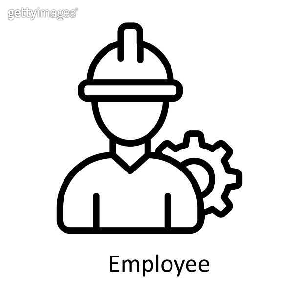 Employee vector outline Design illustration. Symbol on White background ...