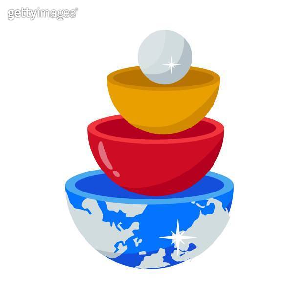 Layers of earth vector colorful stickers Icon Design illustration. EPS ...