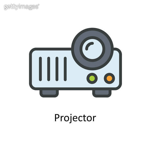Projector Vector Fill outline Icon Design illustration. Network and ...