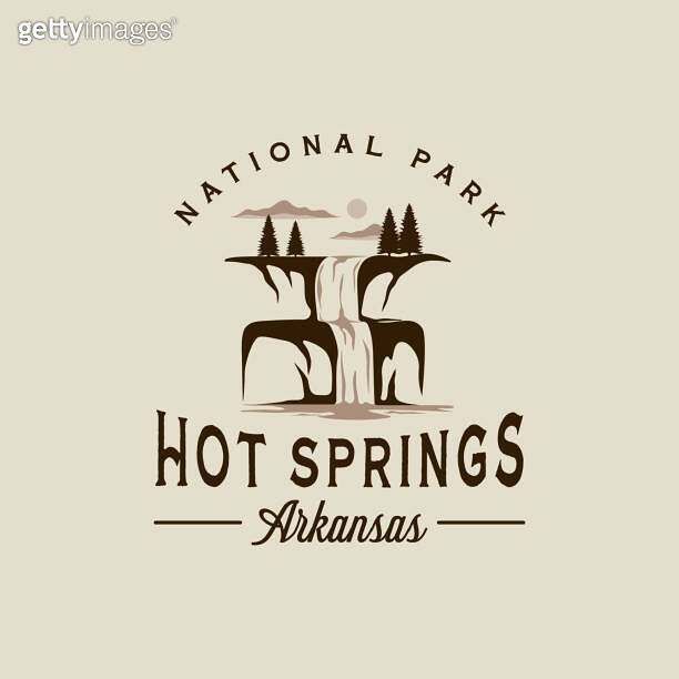 arkansas hot springs logo vector vintage illustration template icon ...