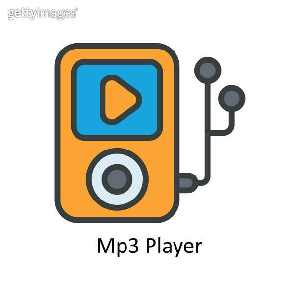 Mp3 Player Vector Fill outline Icon Design illustration. Multimedia ...
