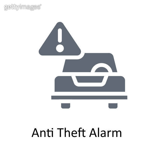 Anti Theft Alarm Vector Solid Icons. Simple stock illustration stock ...