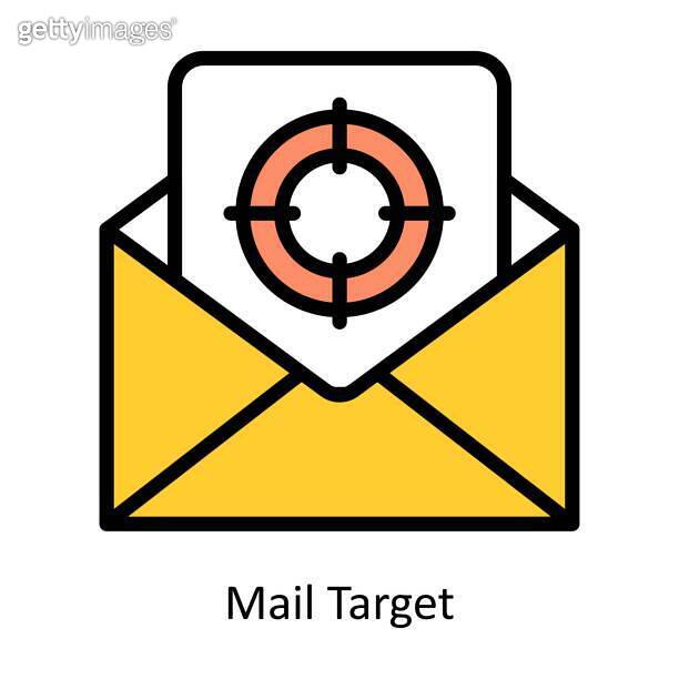 Mail Target vector Fill outline icon illustration. EPS 10 File ...