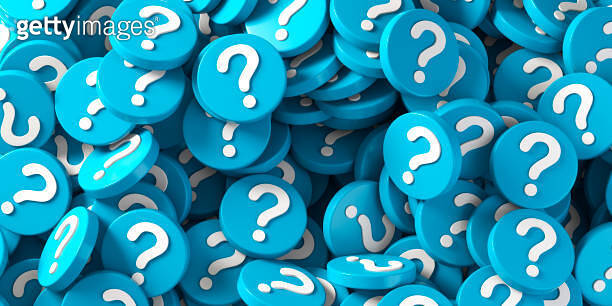 Lots of blue question marks 이미지 (1497949071) - 게티이미지뱅크