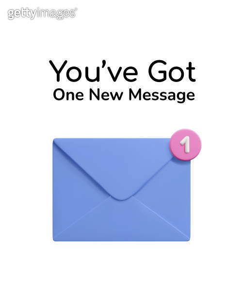 You've got one new message web banner vector illustration. Cute 3d ...
