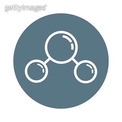 CO2 carbon atomic molecule sign vector icon. Linear carbon dioxide ...