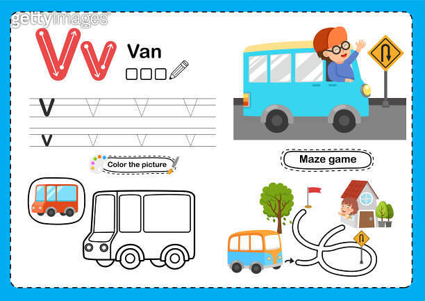Illustration Isolated Alphabet Letter V-Van 이미지 (1500605869) - 게티이미지뱅크