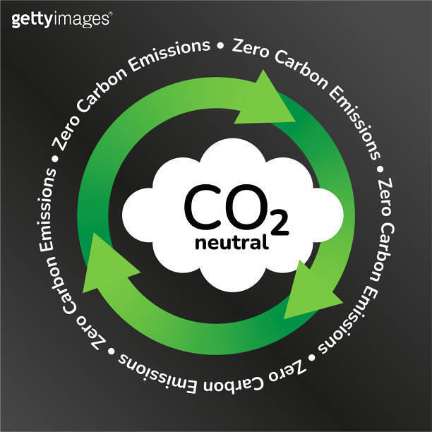 Zero carbon emissions certificate logo sticker design. CO2 neutral ...