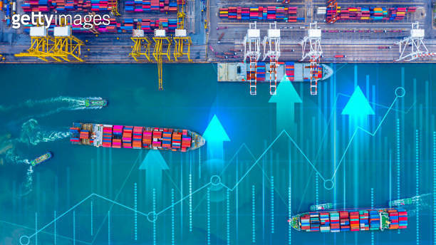 Container cargo ship global business logistics import export freight ...