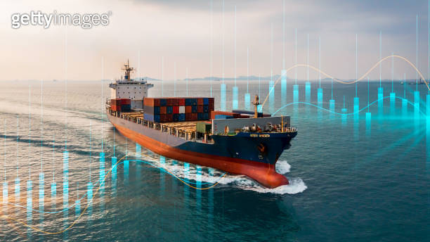 Container cargo ship global business logistics import export freight ...