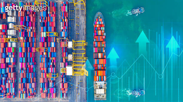 Container cargo ship global business logistics import export freight ...