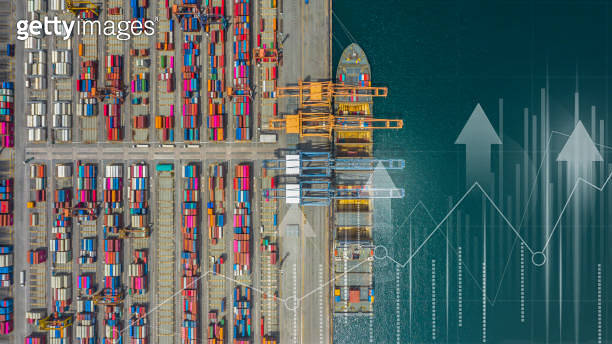 Container cargo ship global business logistics import export freight ...