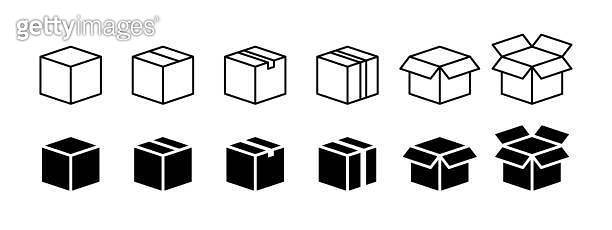 Box icon set, different style illustration (1468443154) 일러스트, 무료 일러스트 ...