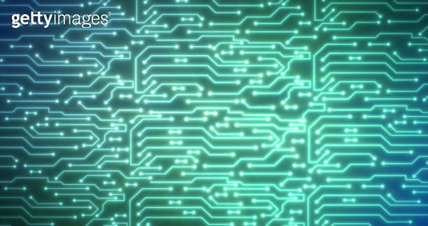 Abstract background of green computer circuit boards digital hi-tech ...